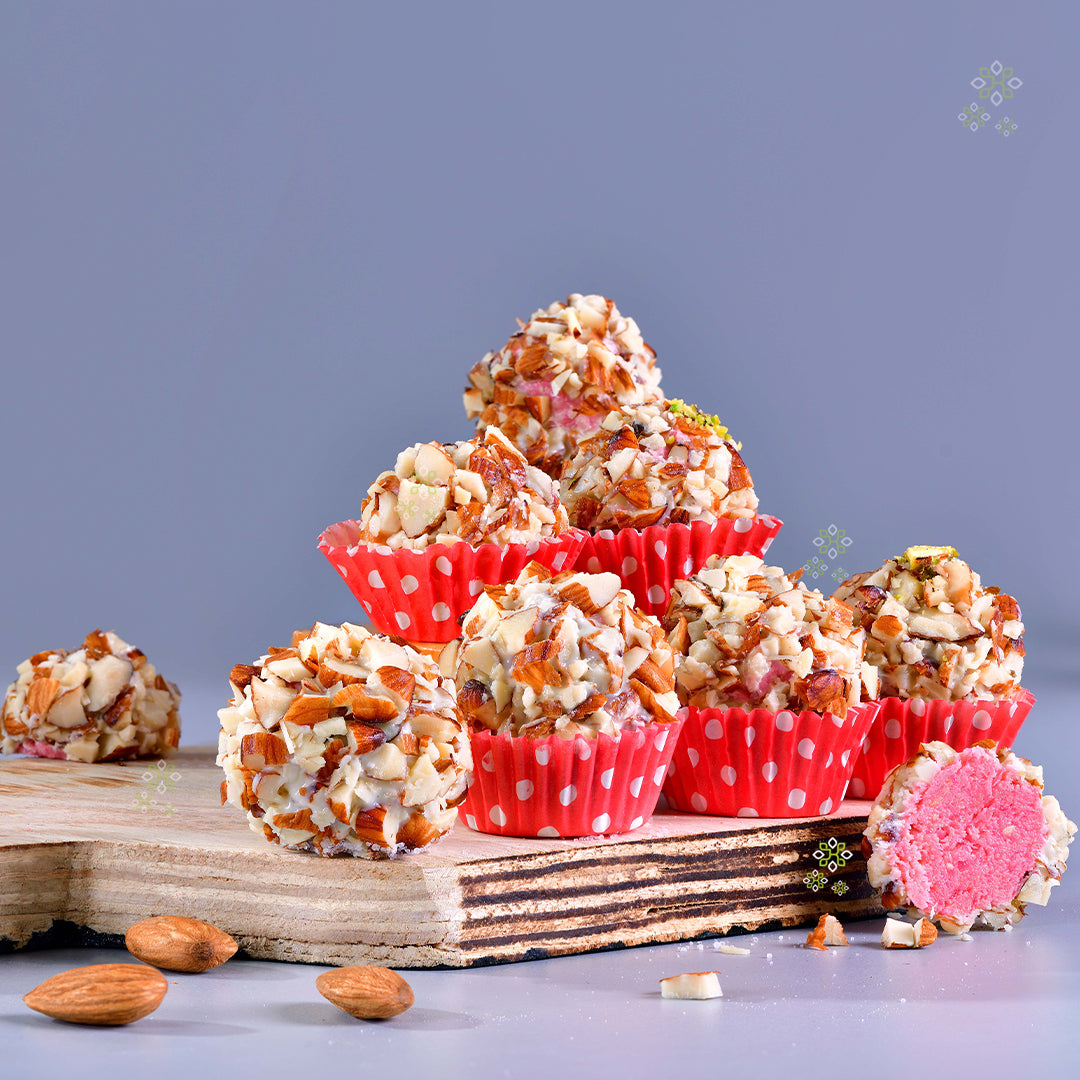 Badam Rose Laddu — Snackative